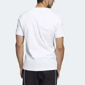 Adidas Alphabet Large Logo Round Neck Short Sleeve White T-shirt