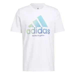 Adidas Alphabet Large Logo Round Neck Short Sleeve White T-shirt - Default Color