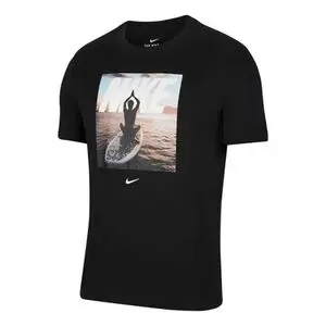 Nike Dri-fit Casual Sports Training Short Sleeve - Black