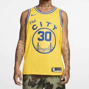 Nike Nba Golden State Warriors Stephen Curry Hardwood Classics Swingman Jersey - Yellow