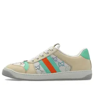 Gucci Gucci GG Crystals Screener Sneakers Beige/green/orange