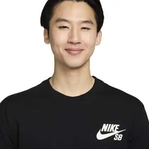 Nike Logo Printing Sports Skateboard Short Sleeve T-shirt - Black