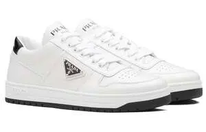 Prada Downtown Perforated Leather Sneakers - White/black