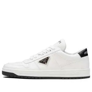 Prada Downtown Perforated Leather Sneakers - White/black