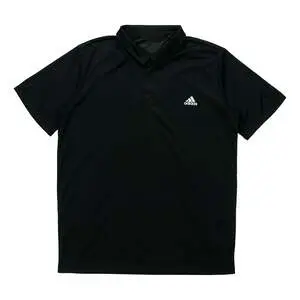 Adidas Fab Logo Applique Sports Breathable Short-sleeve Polo Shirt - Black