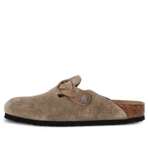 BIRKENSTOCK Boston Braided Suede Leather Clogs - Tan