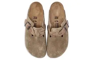 BIRKENSTOCK Boston Braided Suede Leather Clogs - Tan