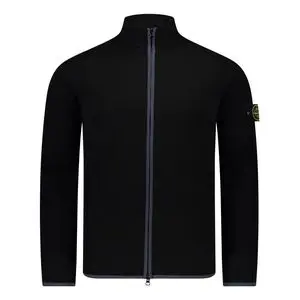 Stone Island Logo Patch Zip-up Fleece Jumper