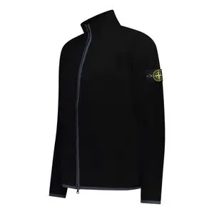 Stone Island Logo Patch Zip-up Fleece Jumper
