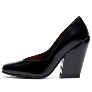 Onitsuka Tiger Black Leather Block Heel Pumps