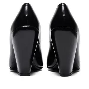 Onitsuka Tiger Black Leather Block Heel Pumps