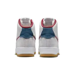 Nike Force 1 High Sculpt "grey Suede" Sneakers - Gray/red/blue