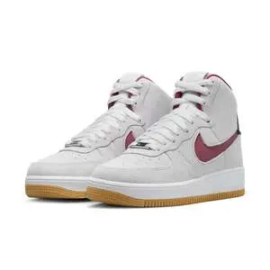 Nike Force 1 High Sculpt "grey Suede" Sneakers - Gray/red/blue