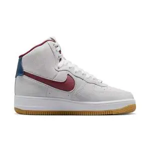 Nike Force 1 High Sculpt "grey Suede" Sneakers - Gray/red/blue