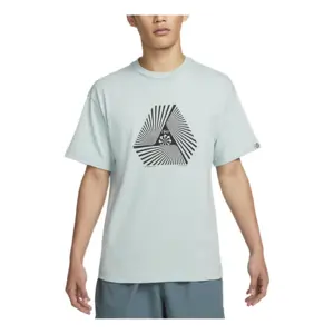 Nike Geometry Pattern Printing Round Neck Pullover Short Sleeve Green T-shirt - Default Colorway