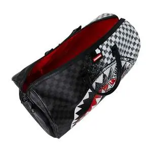 SPRAYGROUND Scribble Dribble Check Duffle Bag - Black/white