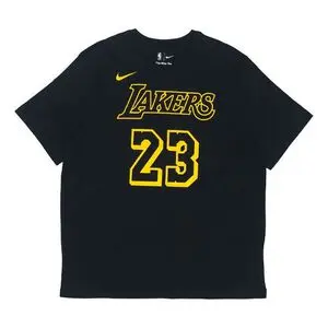 Nike Los Angeles Lakers Lebron James No. 23 Short Sleeve T-shirt - Black