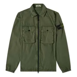 Stone Island 2 Pocket Brushed Cotton Shirt Jacket