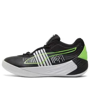 PUMA Fusion Nitro Basketball Sneakers - Black/white/green