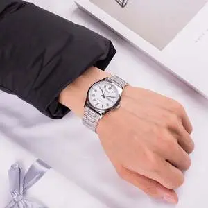Casio Analog Stainless Steel Watch With Day And Date Display