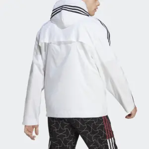 Adidas Essentials 3-stripes Woven Windbreaker Jacket - White/black