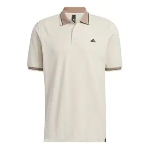 Adidas Training Casual Short Sleeve Polo Shirt Tennis - Beige