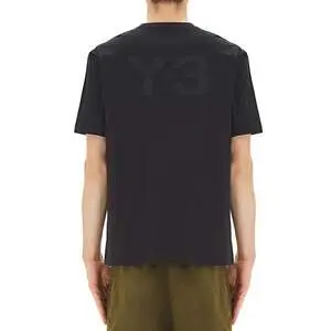Adidas Y-3 Back Printing Round Neck Casual Short Sleeve