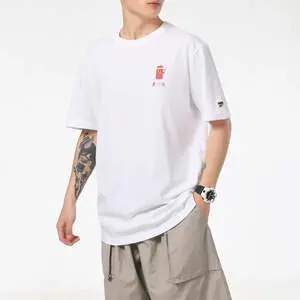 PUMA Sports Alphabet Printing Round Neck Short Sleeve White