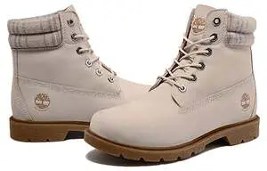 Timberland Lindon Woods Inch Waterproof Boot Beige Nubuck And Printed Collar