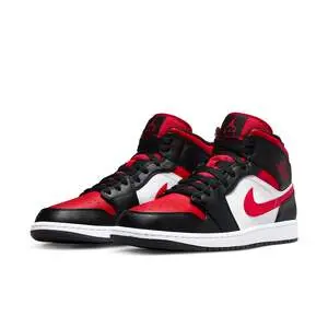 JORDAN 1 Mid "bred Toe" Sneakers - Red