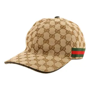 Gucci Original Gg Canvas Baseball Hat With Web Detail - Tan