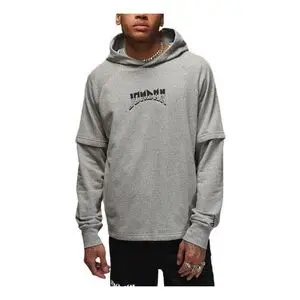 JORDAN Air Dri-fit Sport Graphic Fleece Pullover Hoodie - Grey/multi-color