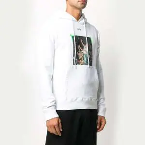 Off-White Arrows Printed Hooded Pullover - White