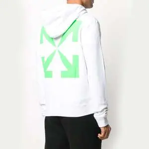 Off-White Arrows Printed Hooded Pullover - White