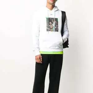 Off-White Arrows Printed Hooded Pullover - White