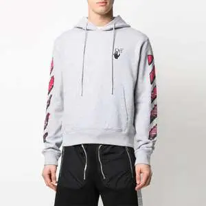Off-White Ss21 Logo Printing Drawstring Hoodie