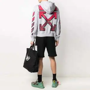 Off-White Ss21 Logo Printing Drawstring Hoodie