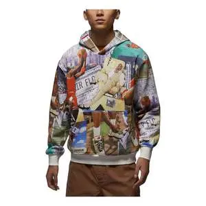 JORDAN Air Brooklyn Fleece All Over Print Hoodie - Multi-color