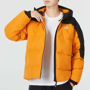 PUMA Colorblock Padded Down Jacket - Orange/black
