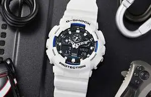Casio G-shock Analog-digital Watch - White/blue