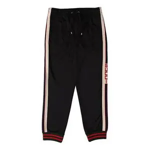 Gucci Classic High-tech Knit Colorblock Casual Bundle Feet Sports Long Pants Black - Multi-color