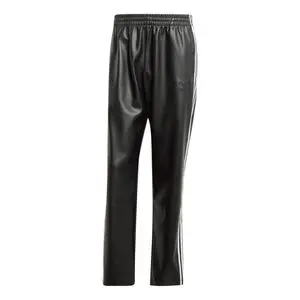 Adidas Faux Leather Adicolor 3-stripes Firebird Track Suit Pants Asia Sizing - Black
