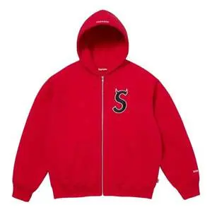 Supreme Ss26 Devil Logo Zip Up Hooded Sweatshirt - Red