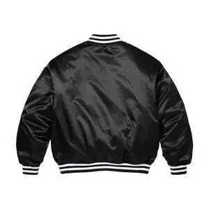 Supreme X Champion Ss26 Satin Varsity Jacket - Black