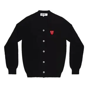 Play Comme Des Garcon Emblem Cardigan - Black