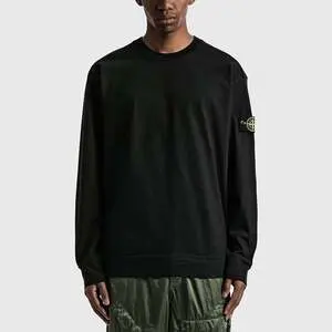 Stone Island Logo Patch Long Sleeve T-shirt - Black