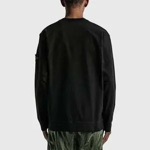 Stone Island Logo Patch Long Sleeve T-shirt - Black