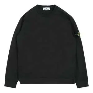 Stone Island Logo Patch Long Sleeve T-shirt - Black