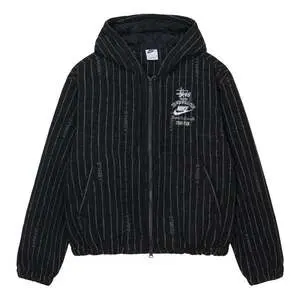 Nike X Stüssy Striped Wool Zip-up Jacket - Black