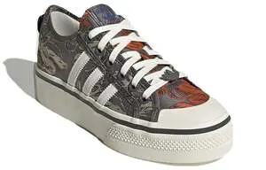 Adidas Nizza Platform 'victorian Floral Print' Sneakers - Graywhiteorange